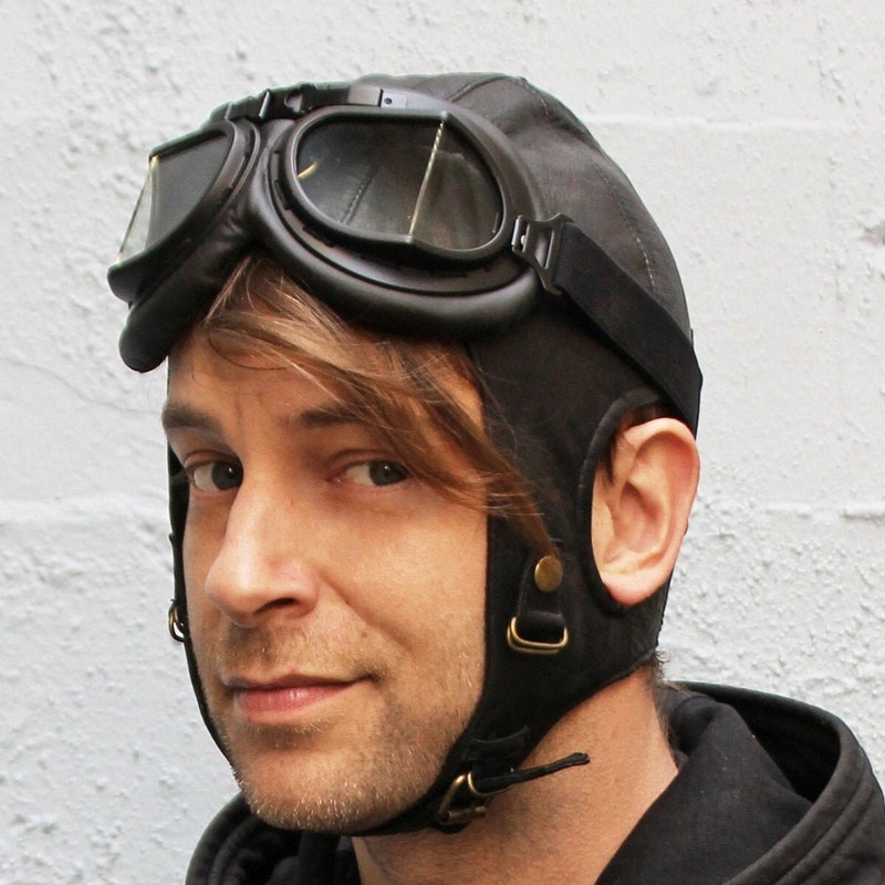 Leather Flight Helmet - Etsy