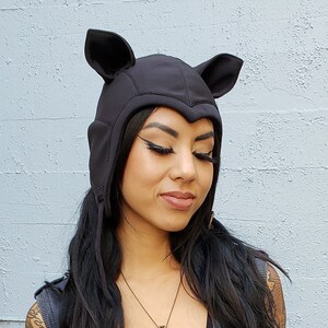 BLACK SHEEP HELMET Black Cotton Animal Hat With Ears, Unique Festival ...