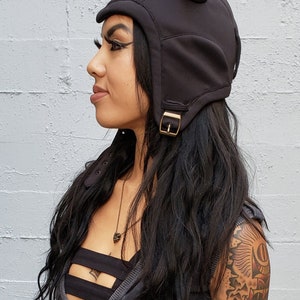 BLACK SHEEP HELMET Black Cotton Animal Hat With Ears, Unique Festival ...