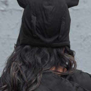 BLACK SHEEP HELMET Black Cotton Animal Hat With Ears, Unique Festival ...