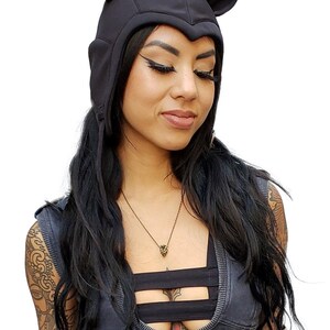 Black SHEEP HELMET - Black Cotton Animal Hat With Ears, Unique Festival ...