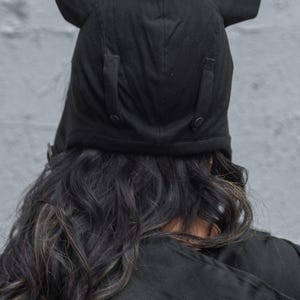 Black SHEEP HELMET - Black Cotton Animal Hat With Ears, Unique Festival ...