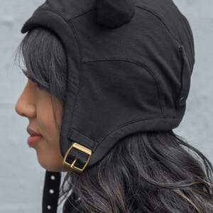 BLACK SHEEP HELMET Black Cotton Animal Hat With Ears, Unique Festival ...