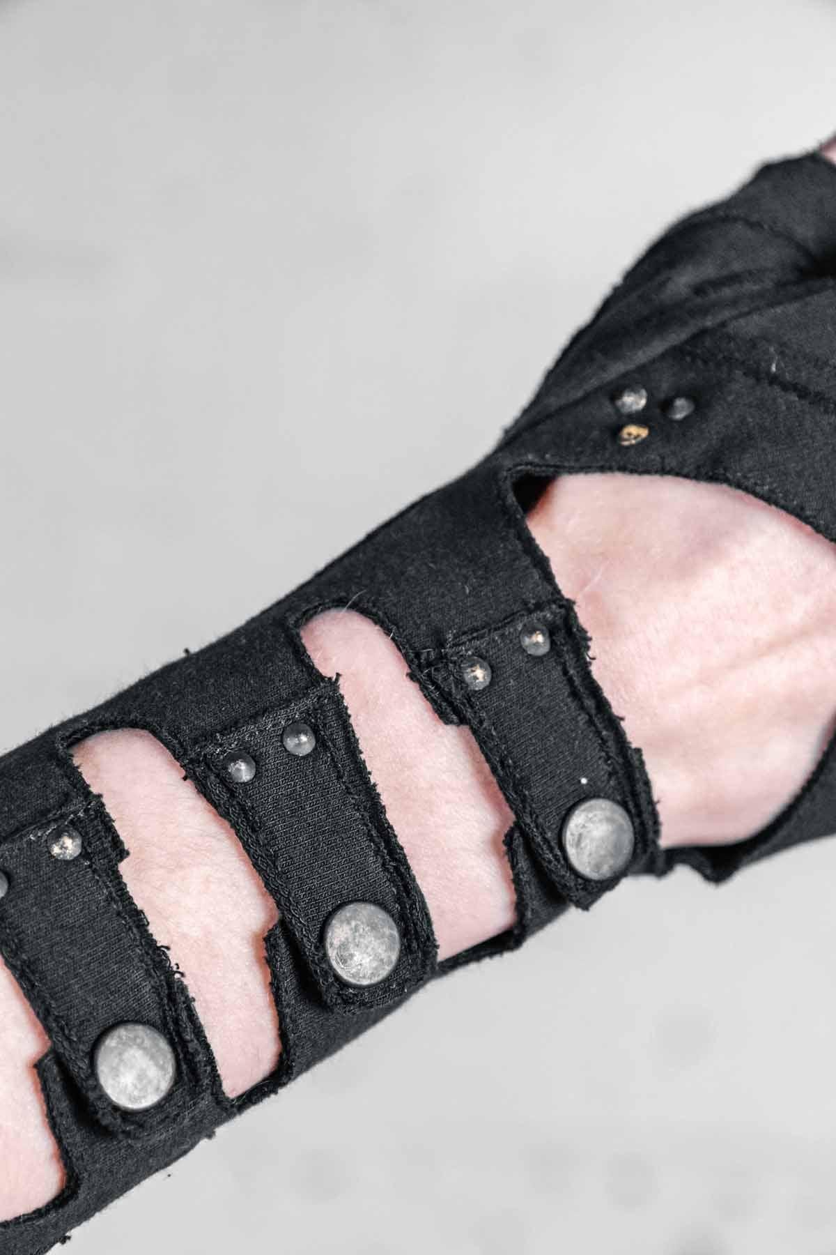 Black COTTON MINARET GAUNTLETS - Extra Long Black Cotton Fingerless ...