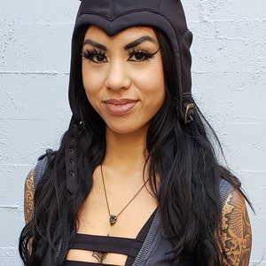 BLACK SHEEP HELMET Black Cotton Animal Hat With Ears, Unique Festival ...