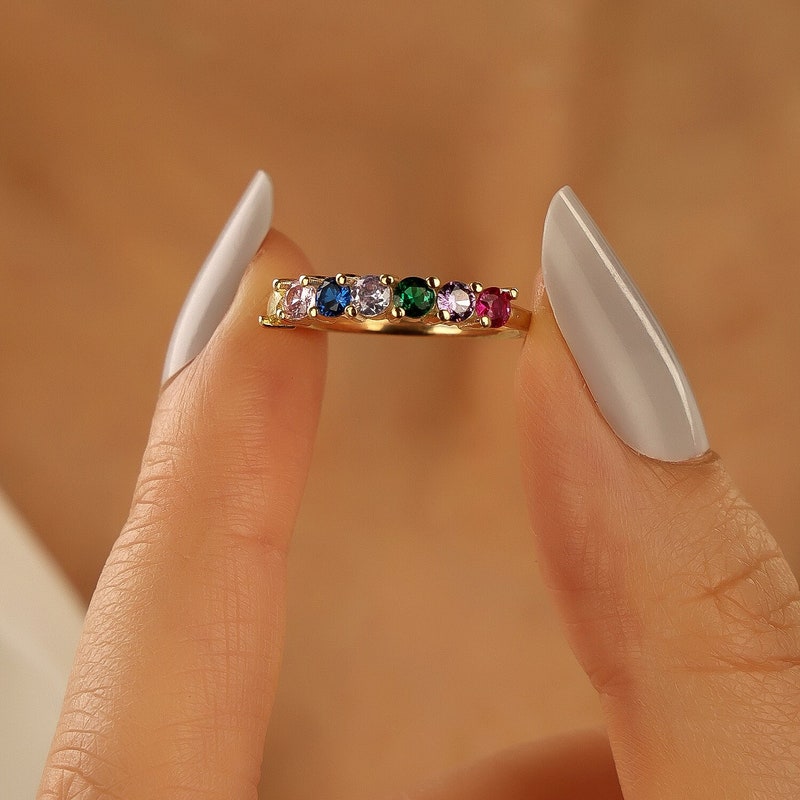 Birthstone Ring - Etsy