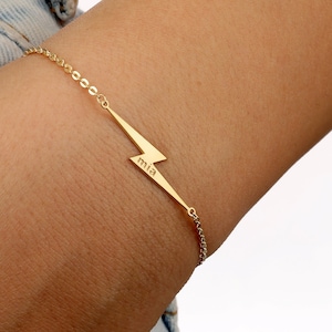 18K Gold Lightning Scratch Bracelet,lightning Bracelet,christmas Gift ...