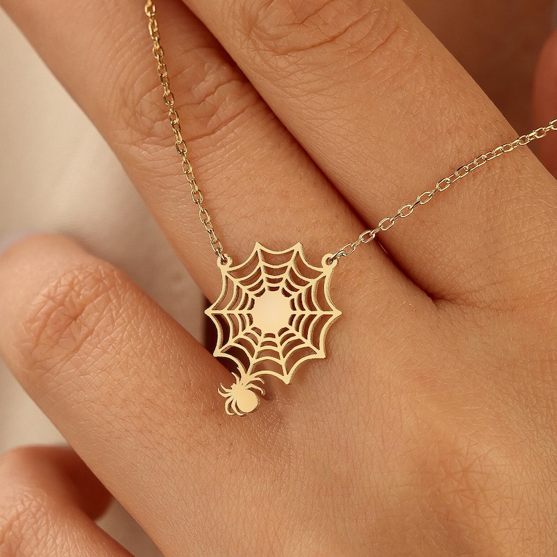 Spider Web Necklace - Etsy