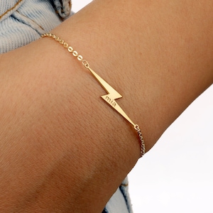 18K Gold Lightning Scratch Bracelet,lightning Bracelet,christmas Gift ...