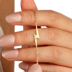 18K Gold Lightning Scratch Bracelet,lightning Bracelet,christmas Gift ...