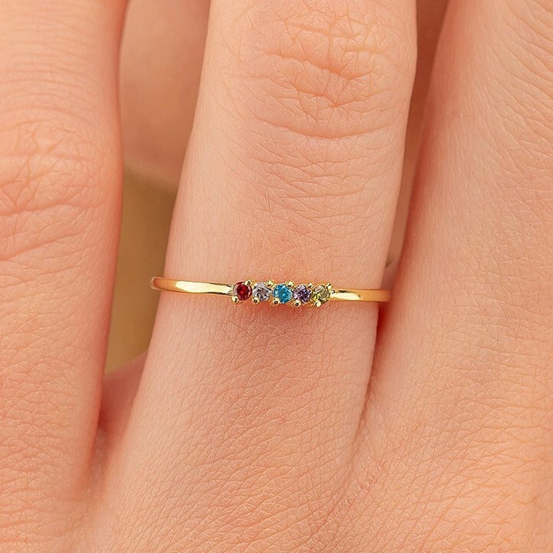Birthstone Ring - Etsy