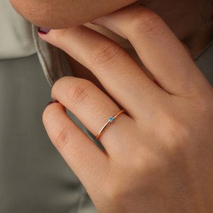 Dainty Birthstone Ring, Family Birthstone Rings, Personalized Gift for ...