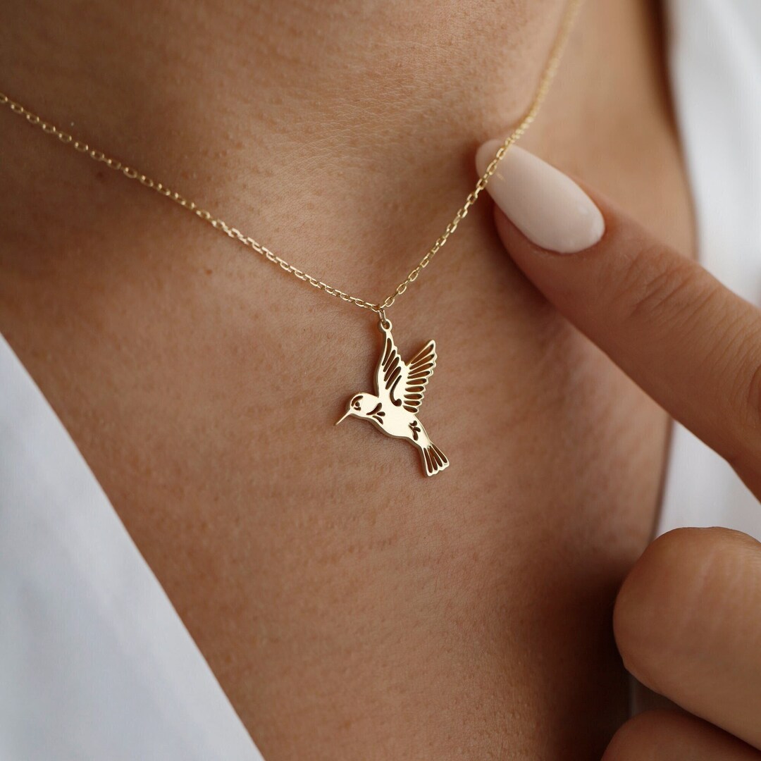 18K Gold Mockingjay Necklace,elegant Bird Necklace,bird Jewelry ...