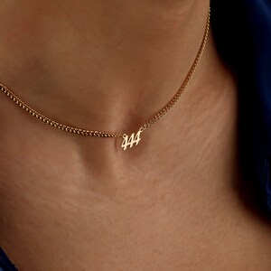 Angel Number Necklace With Curb Chain, Sterling Silver Lucky Date ...