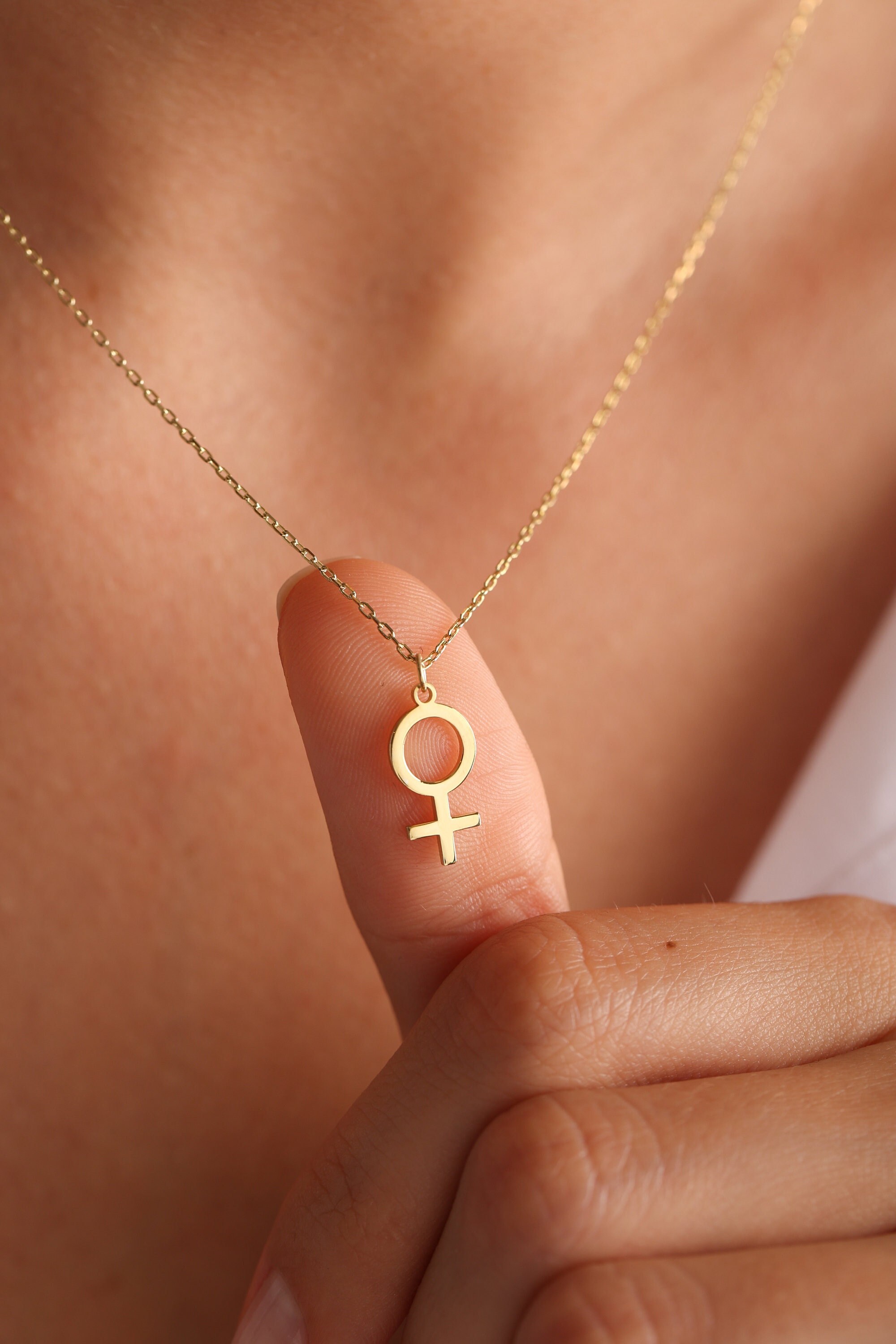 Feminist Necklace Female Symbol Necklace Venus Necklace Etsy