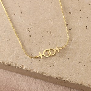 Gender Symbol Necklace silver Feminist Necklace Female - Etsy