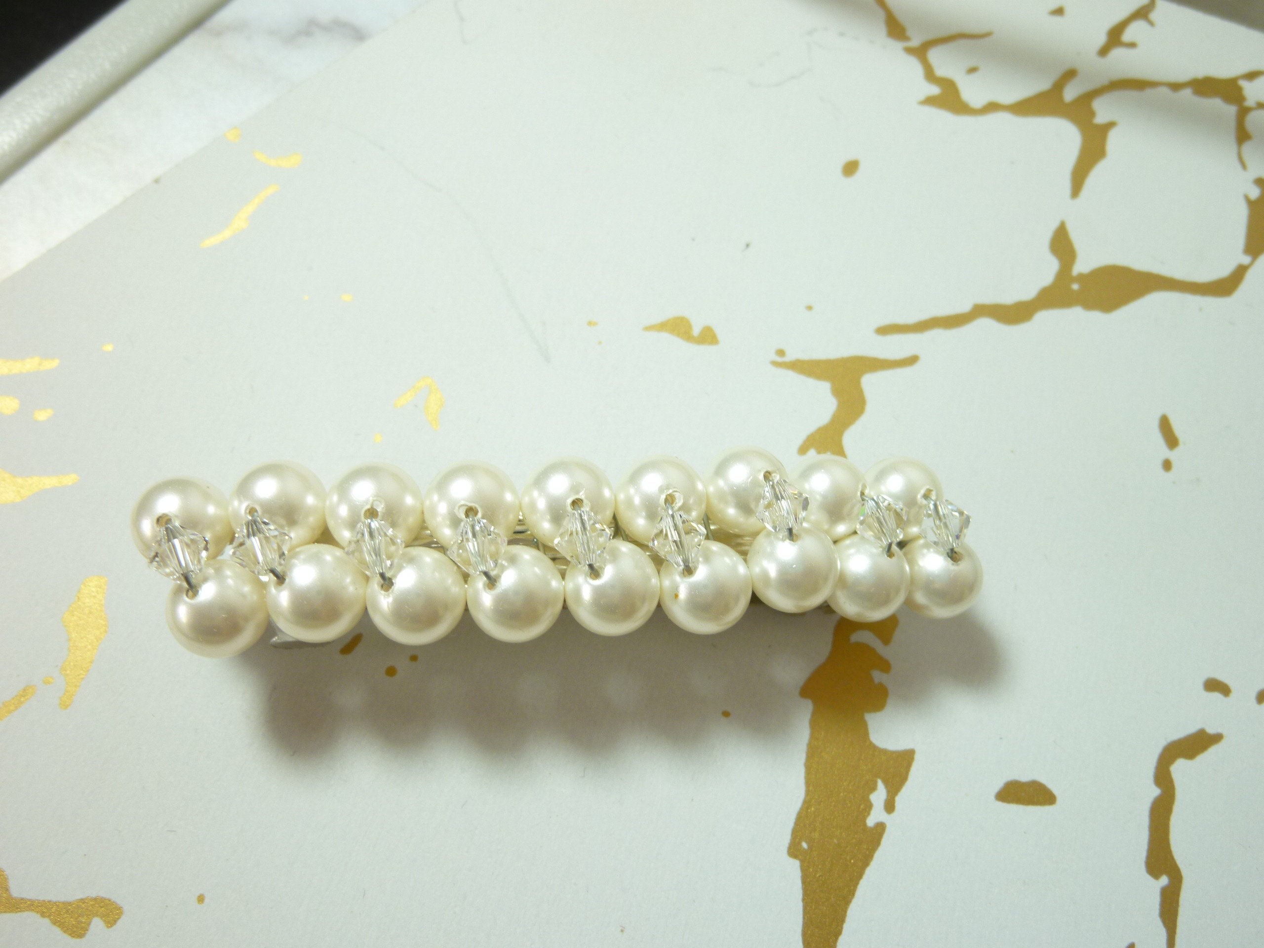 Pearl Barrette Pearls and Crystal Barrette Bridal Barrette - Etsy Israel