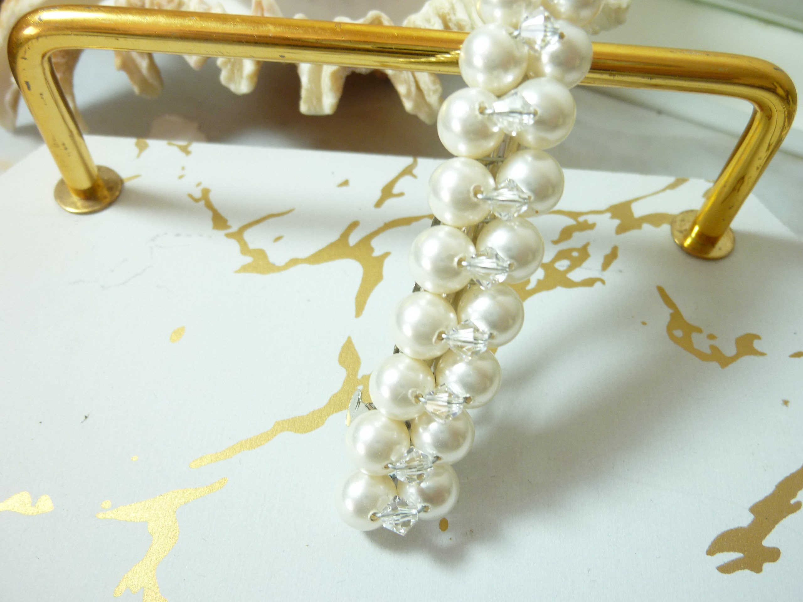 Pearl Barrette Pearls and Crystal Barrette Bridal Barrette - Etsy Israel