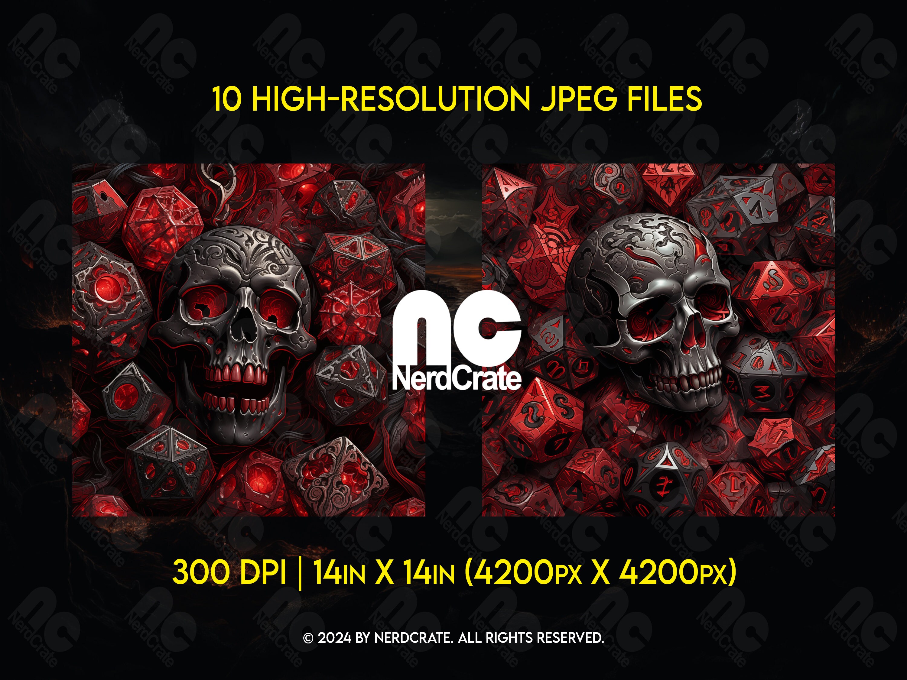 Dice and Bones Papers Bundle, Fantasy RPG, Digital Papers, , Art for ...