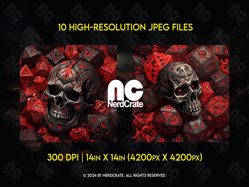 Dice and Bones Papers Bundle, Fantasy RPG, Digital Papers, , Art for ...