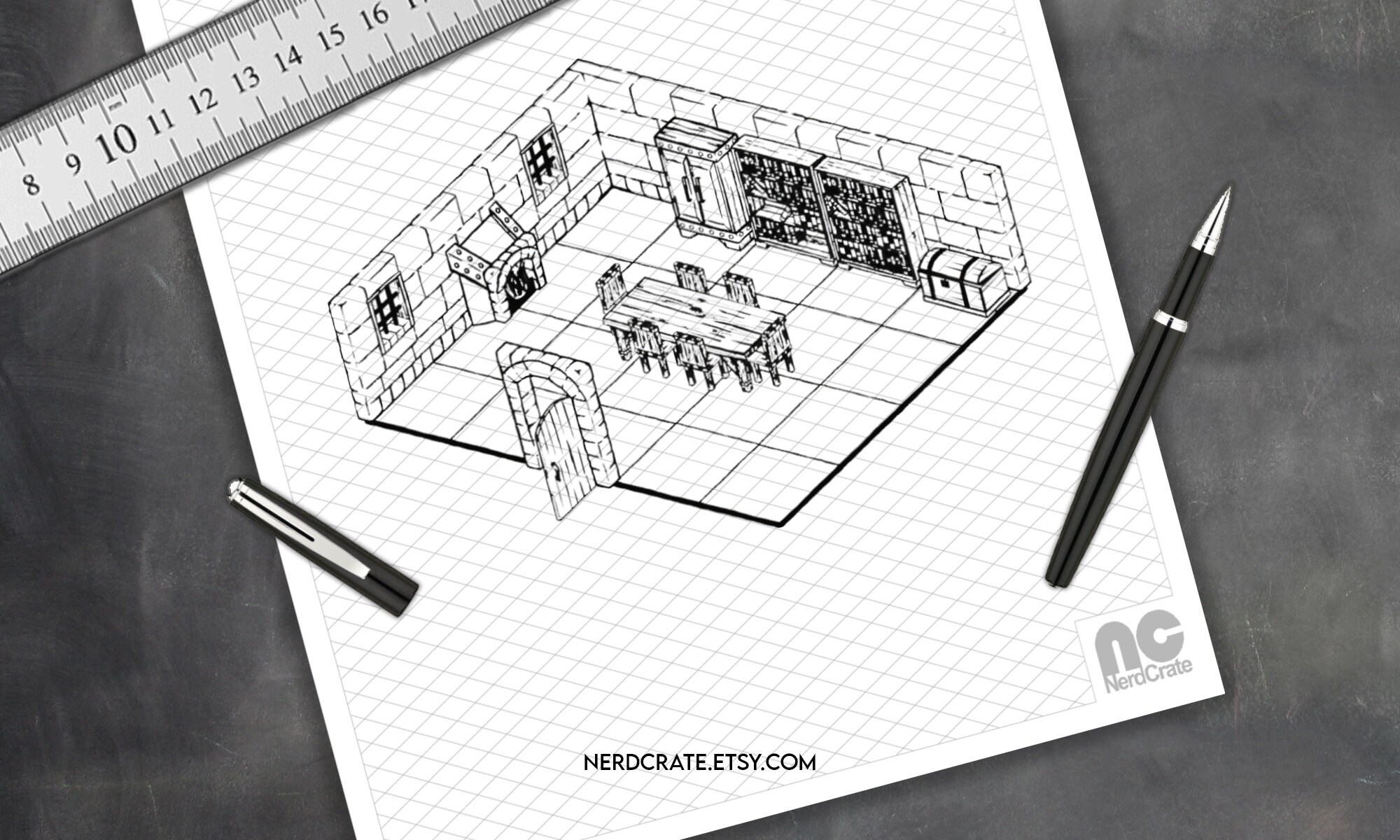 Isometric Graph Paper Digital Isometric Grid Paper Pdf For Us Letter
