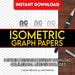 Isometric Graph Paper, Digital Isometric Grid Paper, PDF for US Letter ...