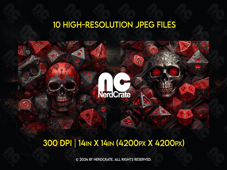 Dice and Bones Papers Bundle, Fantasy RPG, Digital Papers, , Art for ...