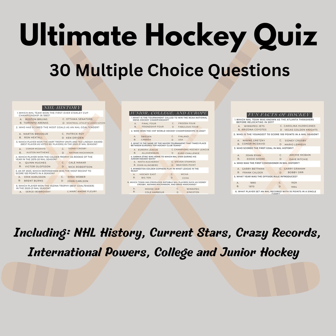Ice Hockey Quiz Game, Hockey Quiz, Hockey Trivia, Ultimate Hockey ...