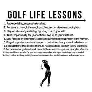 Golf Life Lessons, Motivational Golf Poster, Digital Golf Print, Golf ...