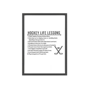Hockey Life Lessons Poster: Inspirational Kids Wall Art (digital ...