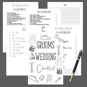 Groom Checklist/groom to Do List/printable Groom's Wedding Checklist ...