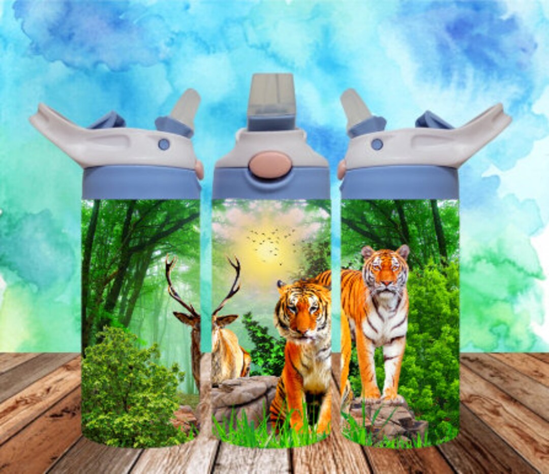 Tiger 300dpi 12oz Kids Flip Top Sippy Cup Tumbler Wrap PNG /12oz Kids ...