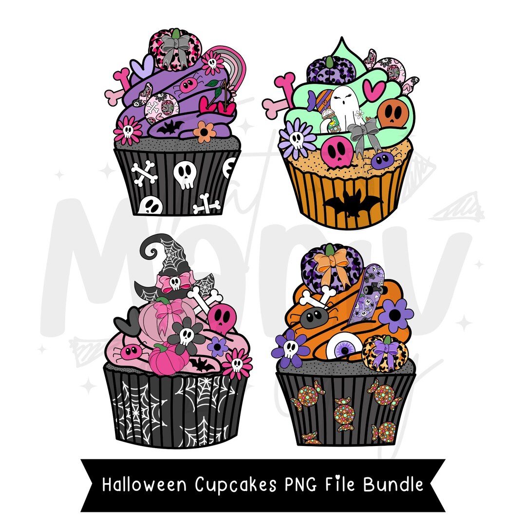 Digital Halloween Cupcakes PNG File/download Download/5000x5000px/t ...