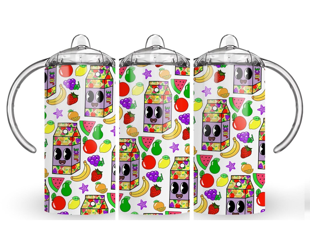 Digital Fruit Juice 300dpi 12oz Kids Sippy Cup Tumbler Wrap PNG /12oz ...
