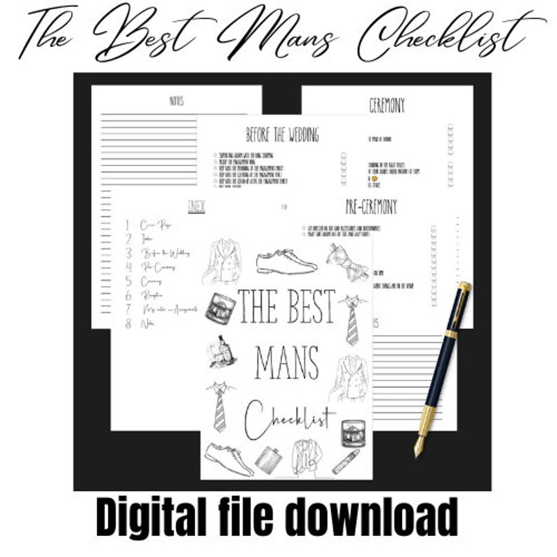 Best Man's Checklist/groomsmen to Do List/printable Best - Etsy