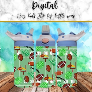 Digital Football 300dpi 12oz Kids Flip Top Sippy Cup Tumbler Wrap PNG ...