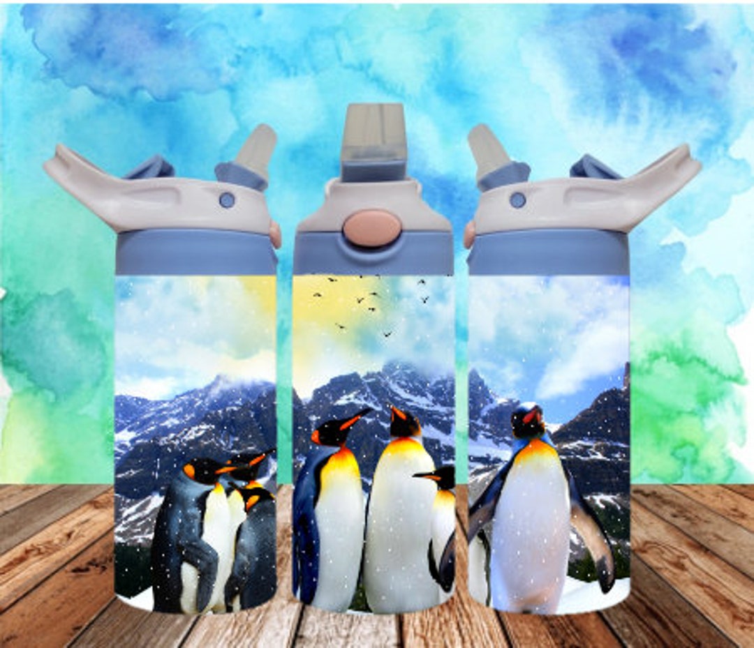 Penguins 300dpi 12oz Kids Flip Top Sippy Cup Tumbler Wrap PNG /12oz Kids Sublimation/digital ...