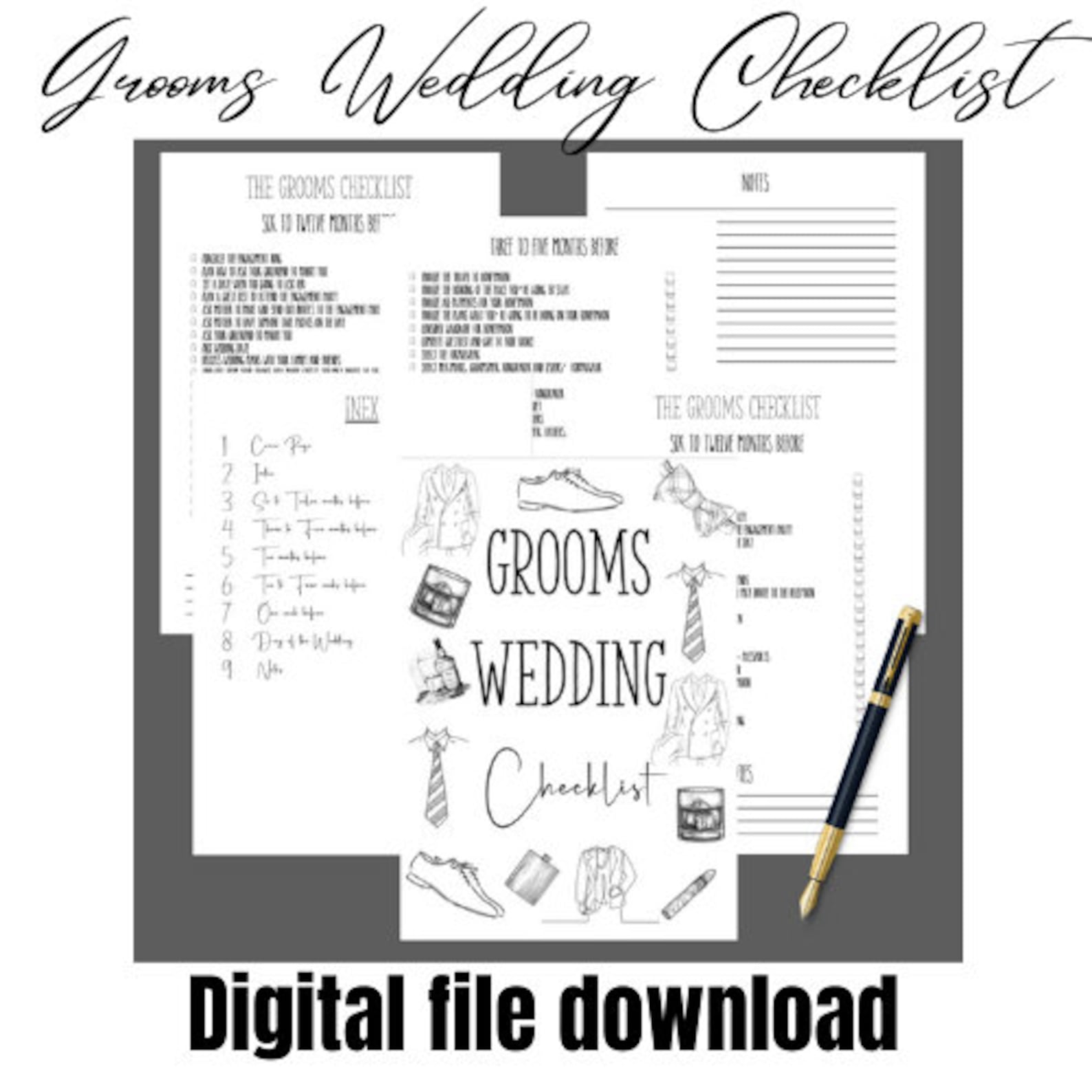 Groom Checklist/groom to Do List/printable Groom's Wedding Checklist ...