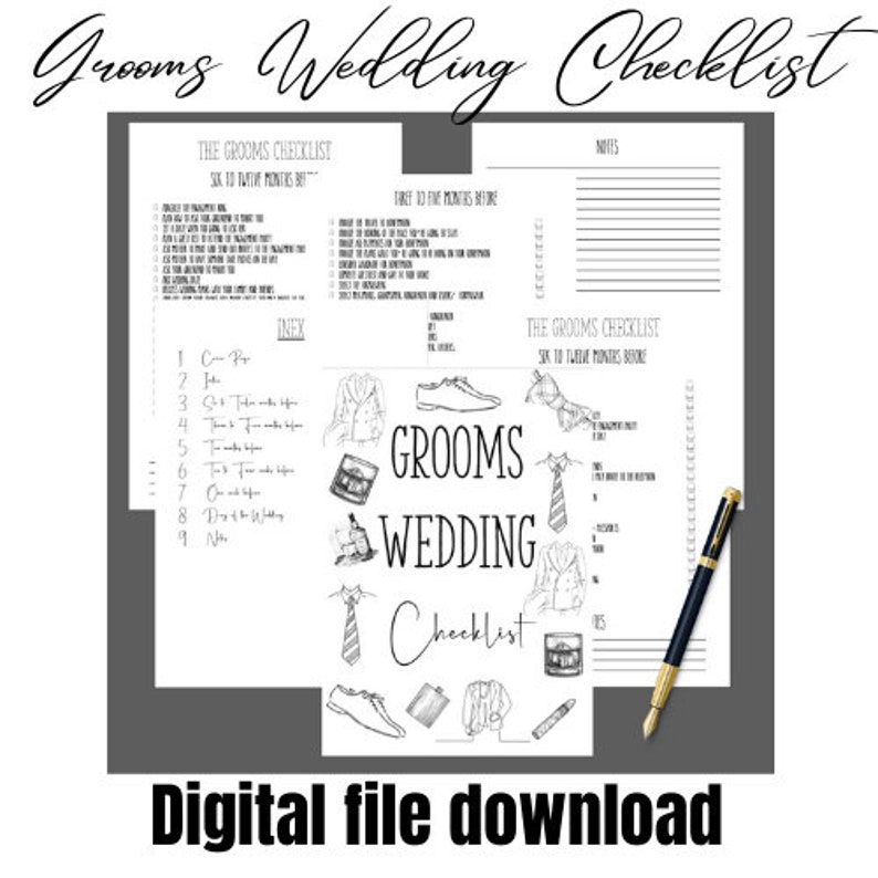 Groom Checklist/groom to Do List/printable Groom's Wedding Checklist ...
