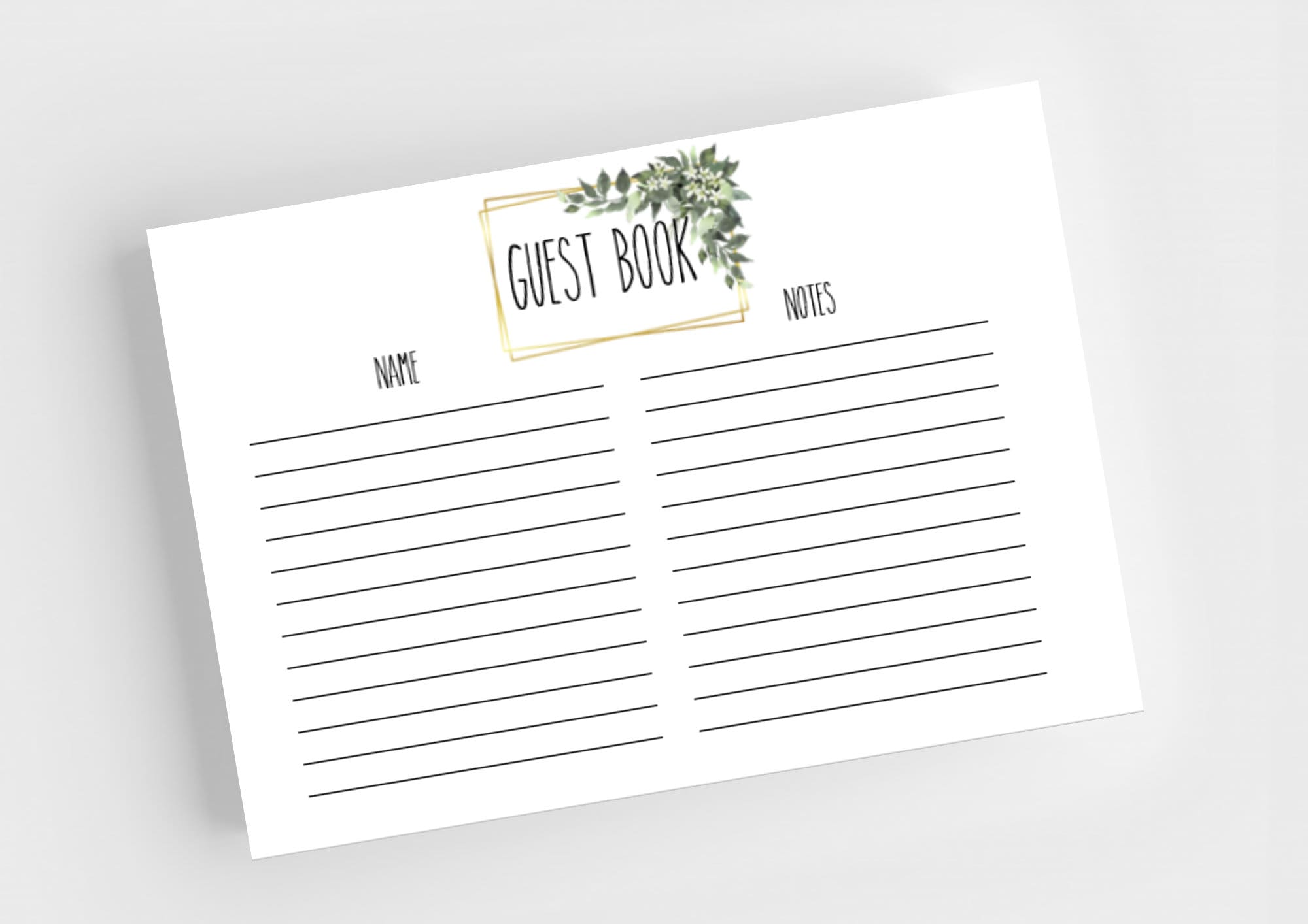 Printable Wedding Guest Book Pages/wedding Guest Book/guest - Etsy