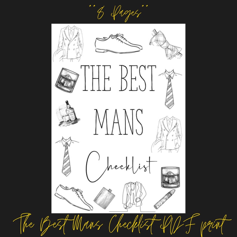 Best Man's Checklist/groomsmen to Do List/printable Best Man Wedding ...
