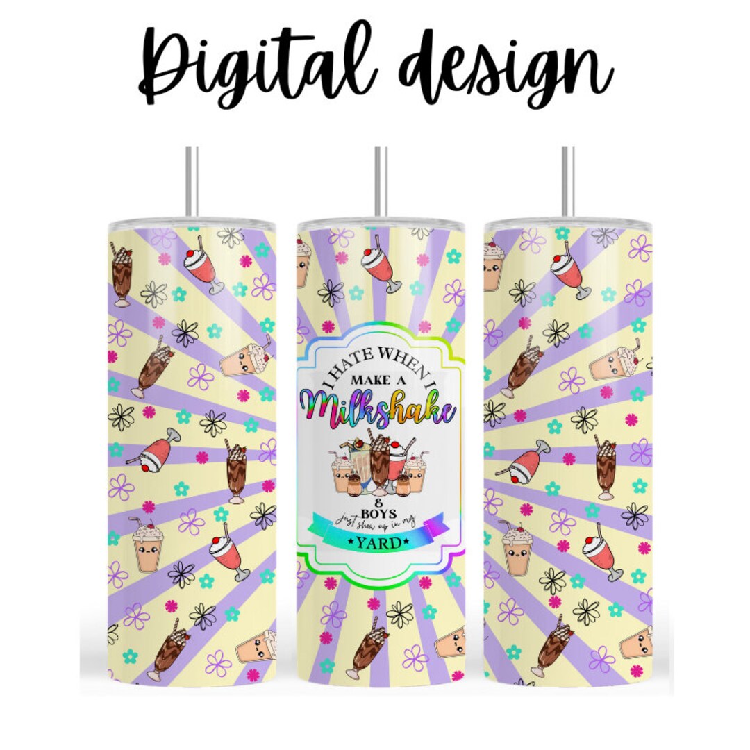 Milkshake 300dpi STRAIGHT Skinny Tumbler Wrap/30oz Tumbler Sublimation ...