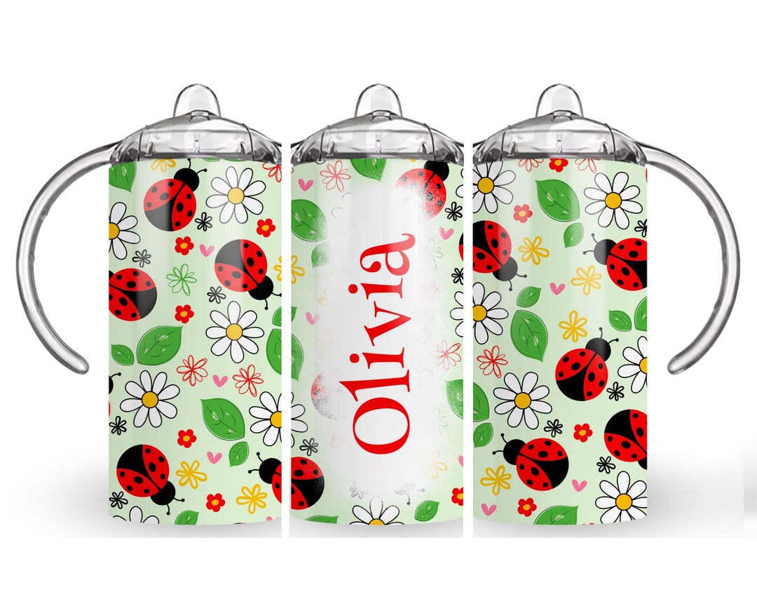 Digital Lady Bug 300dpi 12oz Kids Sippy Cup Tumbler Wrap PNG /12oz Kids ...
