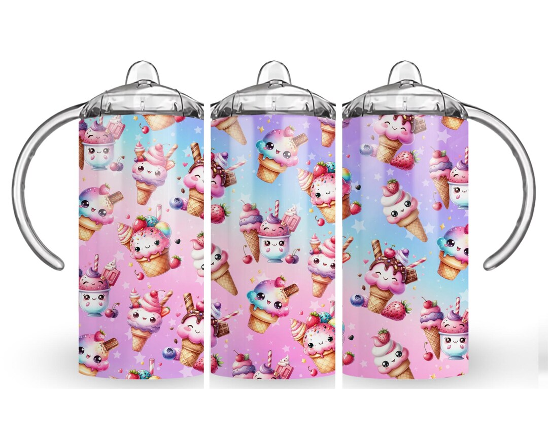Ice Cream Pattern 300dpi 12oz Kids Sippy Cup Tumbler Wrap PNG /12oz ...