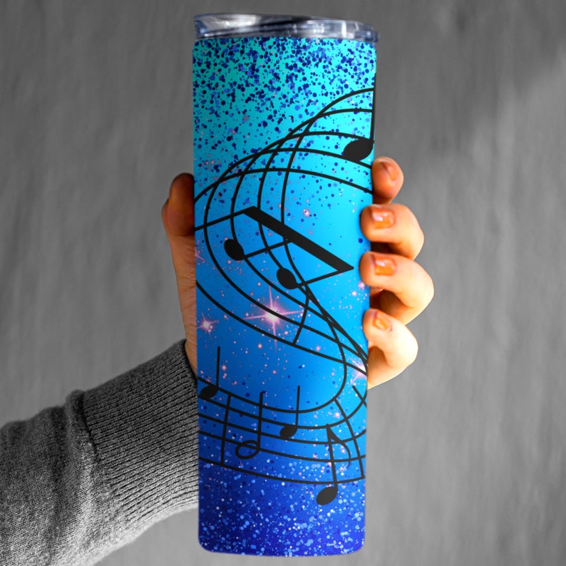 Music Notes 300dpi 20oz STRAIGHT Skinny Tumbler Wrap/glitter 20oz ...