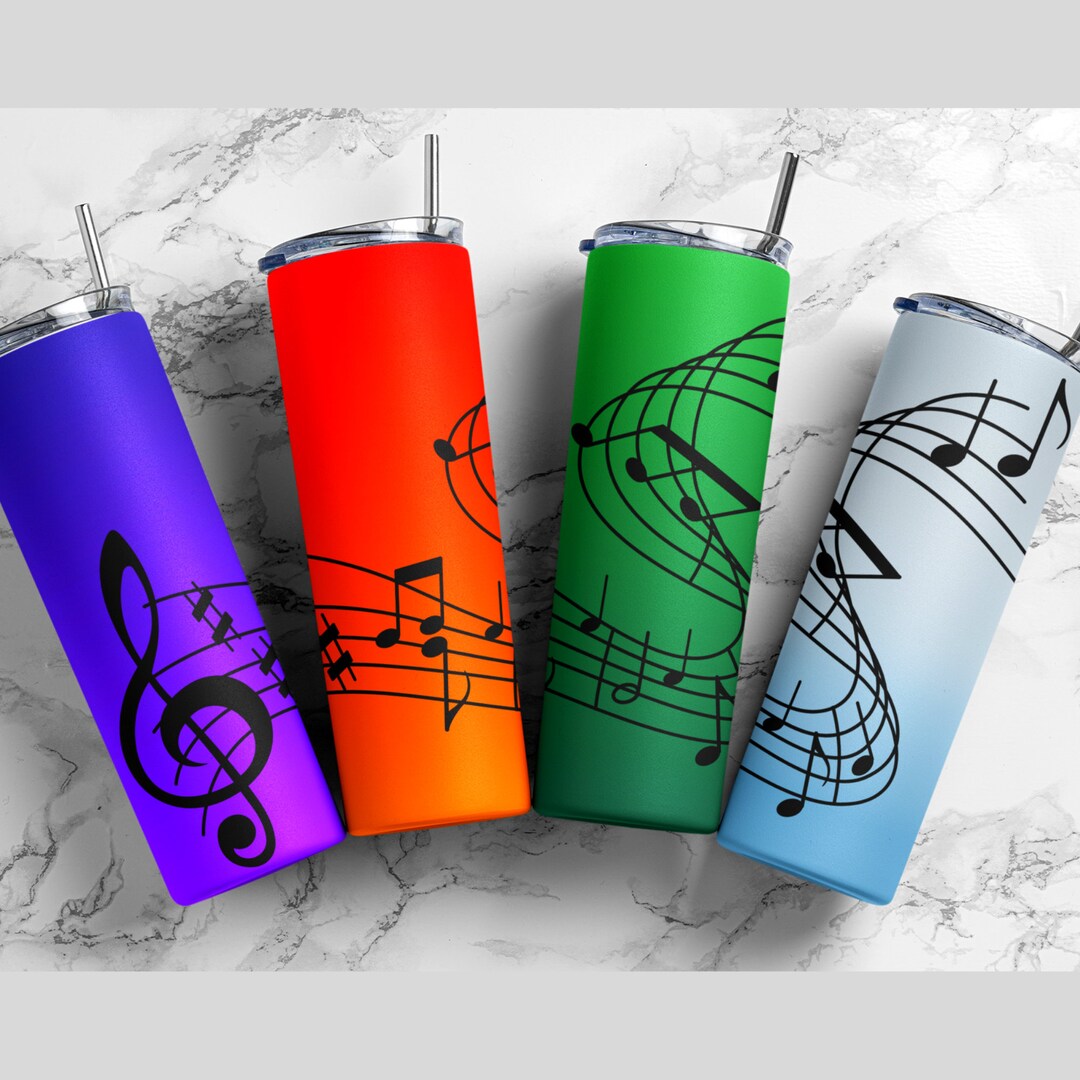 Music Notes 300dpi 20oz STRAIGHT Skinny Tumbler Wrap/band 20oz Tumbler ...