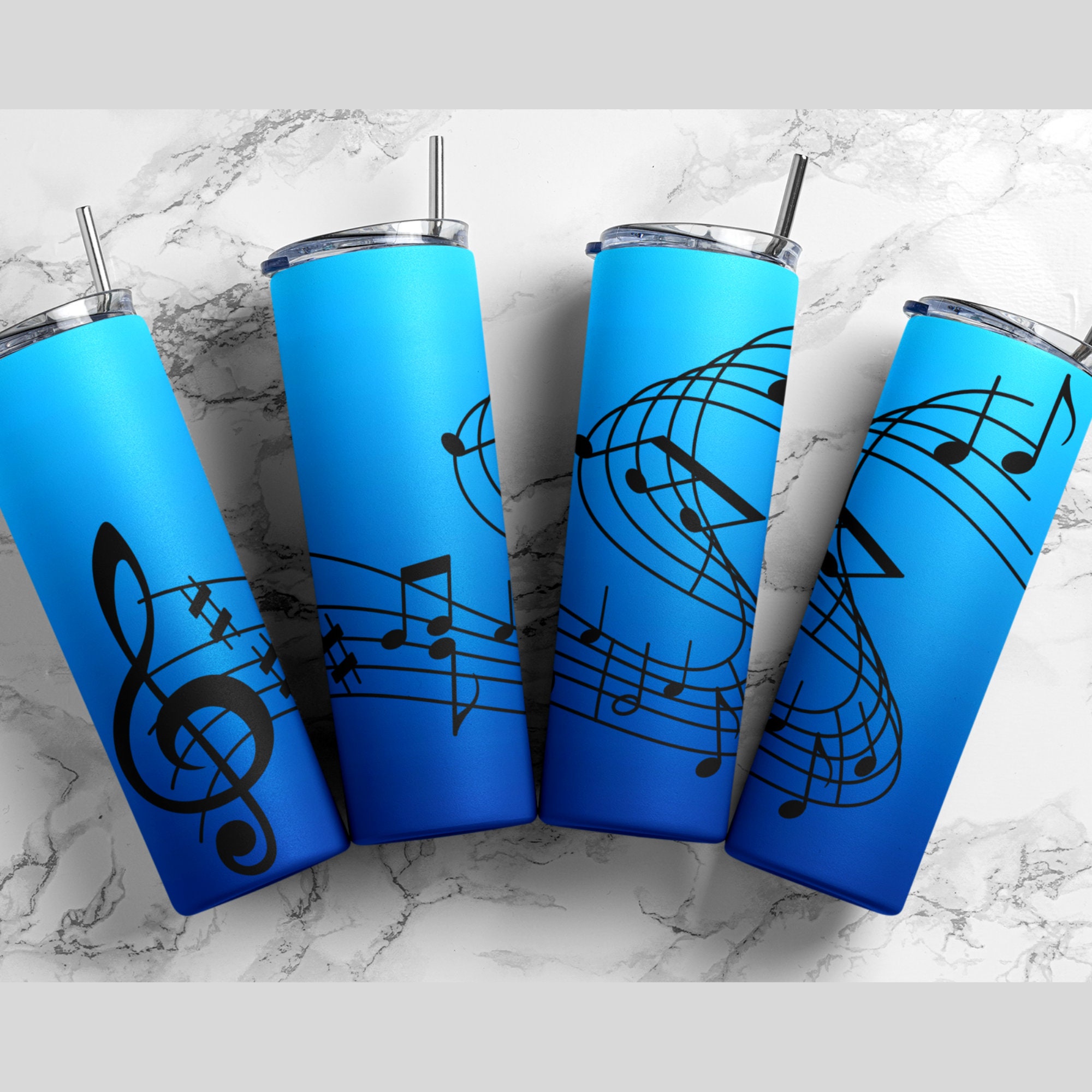 Music Notes 300dpi 20oz STRAIGHT Skinny Tumbler Wrap/band 20oz - Etsy