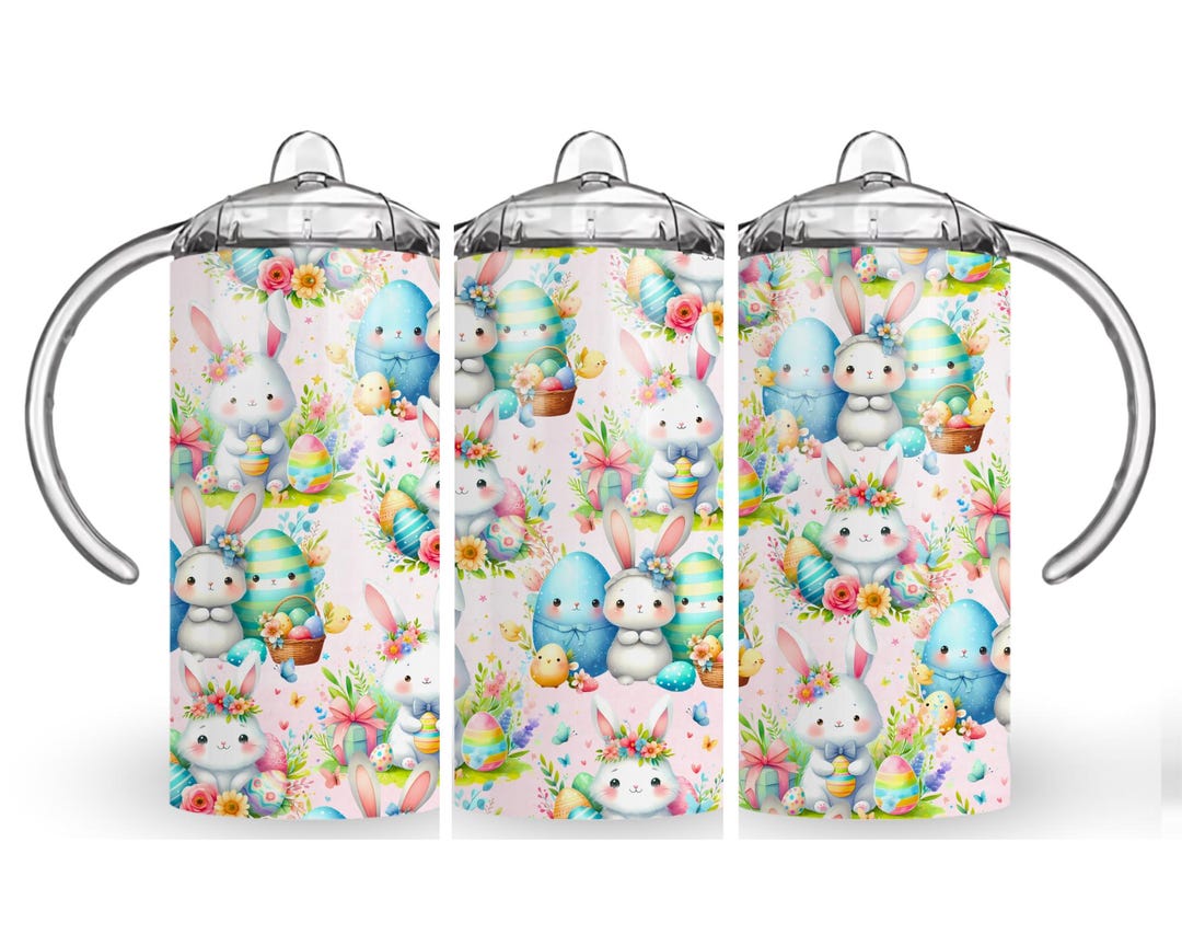 Easter Bunny 300dpi 12oz Kids Sippy Cup Tumbler Wrap PNG /12oz Kids ...