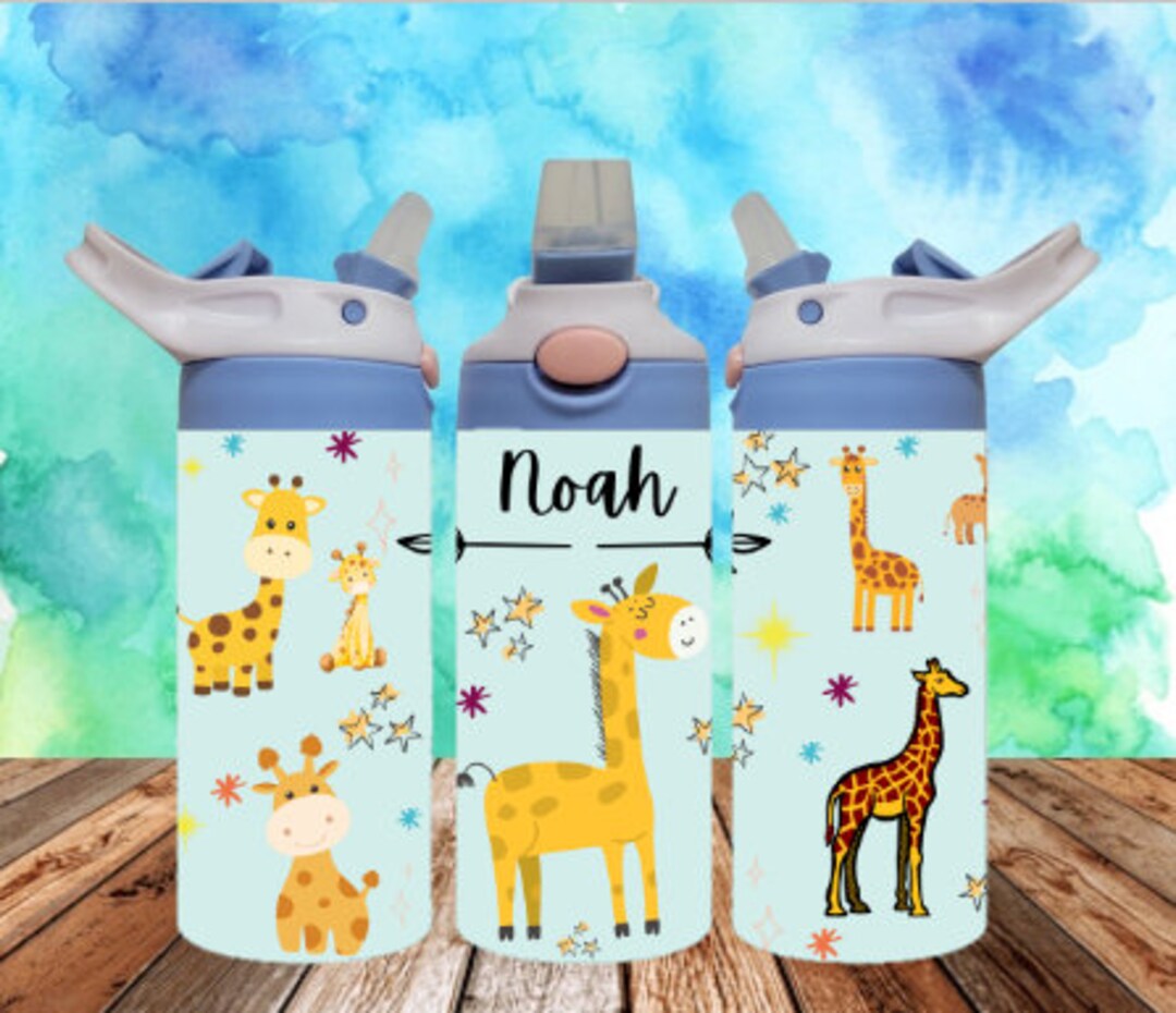 Giraffe 300dpi 12oz Kids Flip Top Sippy Cup Tumbler Wrap PNG /12oz Kids ...