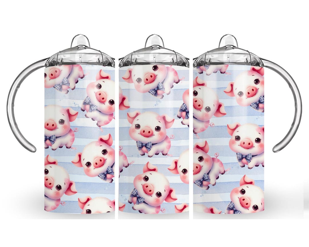 Pig Pattern 300dpi 12oz Kids Sippy Cup Tumbler Wrap PNG /12oz Kids ...